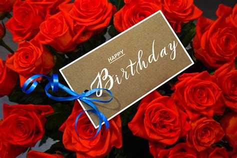 엽서 생일 인사말이 있는 인터넷 배너 비문 생일 축하 축하 메모가 있는 꽃다발 Brand Name Online Messaging