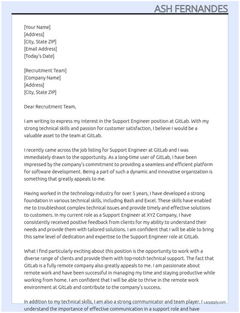 Cover Letter For Gitlab Lazyapply
