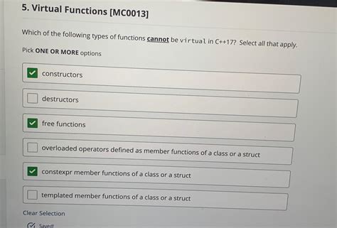 Solved Virtual Functions Mc0013 Which Of The Following