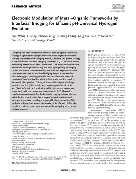 Electronic Modulation Of Metalorganic Frameworks By Interfacial