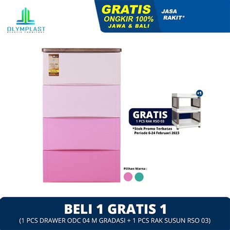 Jual MORE Olymplast Drawer Cabinet Modern Laci ODC 04 M Gradasi