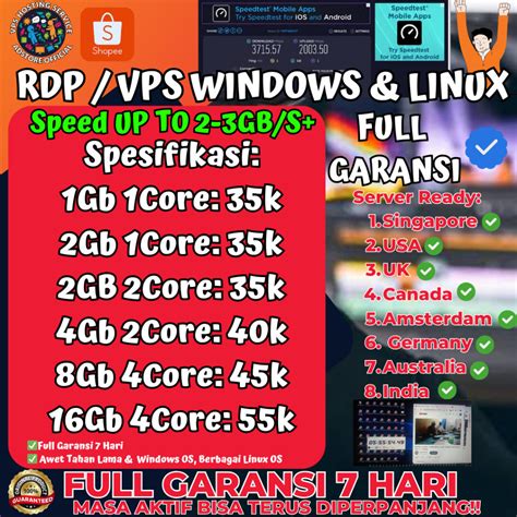 Jual Rdp Vps Mingguan Windows Ubuntu Debian Full Root And Full