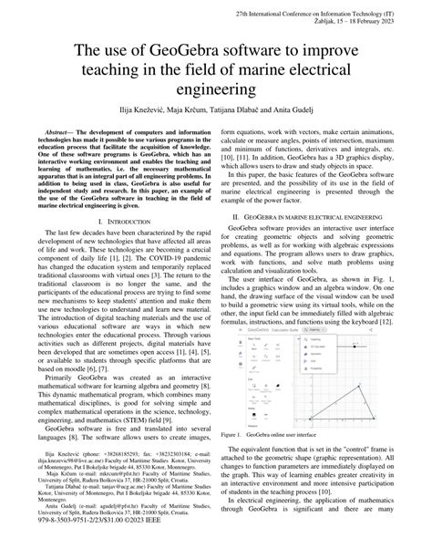 Pdf The Use Of Geogebra Software To Improve Teaching In The Field Of Marine Electrical Engineering