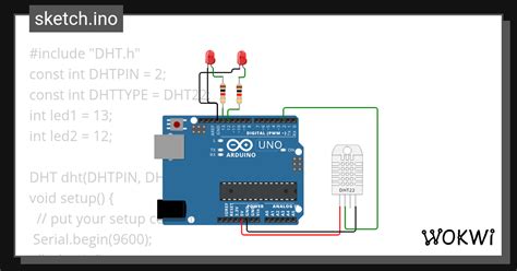 cảm biến nhiệt độ với bóng đèn wokwi esp32 stm32 arduino simulator