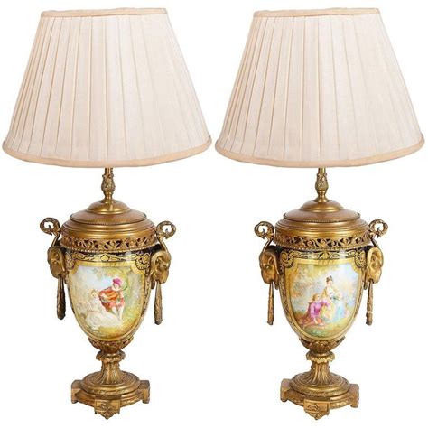 Pair Of 19th Century French Sevres Style Vases Or Lamps Mounted Vase