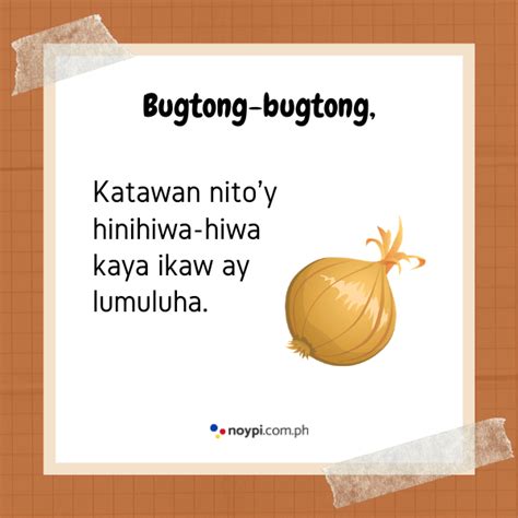 Halimbawa Ng Bugtong At Kahulugan