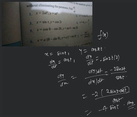[solved] if x and y are connected parametrically by the equation without