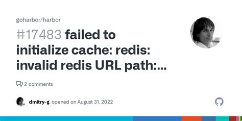 Failed To Initialize Cache Redis Invalid Redis Path Harbor Issue Goharbor