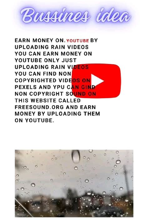 Earn Money Uploading YouTube Rain Videos Earnonline Youtubevideos