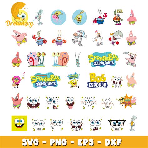 Spongebob Characters Bundle Svg Spongebob Squarepants Svg Dreamsvg Store