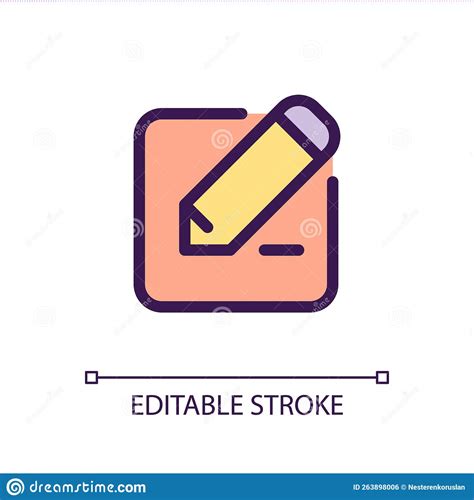 Edit Text Pixel Perfect Rgb Color Ui Icon Stock Vector Illustration Of Editable Paper 263898006