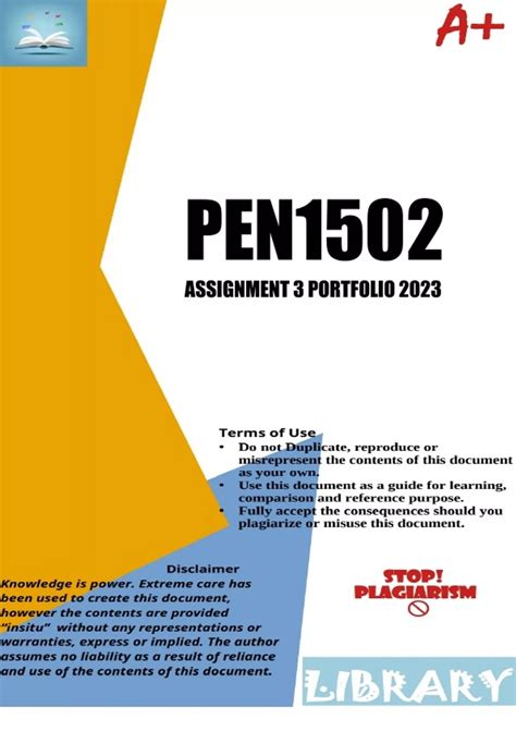 Pen1502 Assignment 3 Portfolio Answers For Semester 1 2023 Question 3