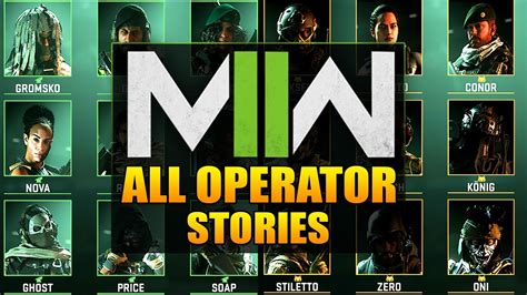 modern warfare 2 all operators stories youtube