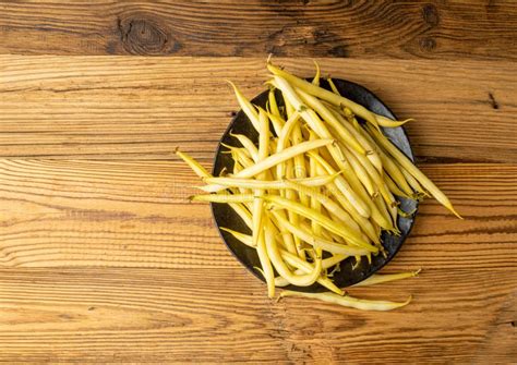 Yellow French Beans Raw String Beans Pile Fresh Wax Bean Pods Stock