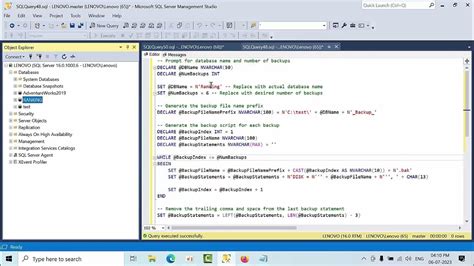 How To Generate Script For Spilt Backups In Ms Sql Server Youtube