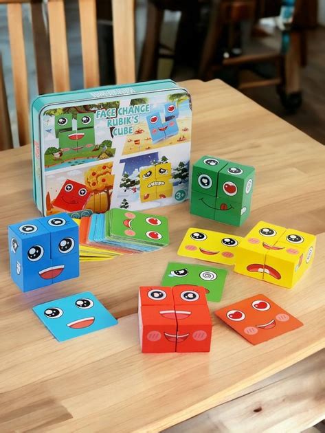 Настольная игра деревянные кубики Emotions развивающая игра Смайлики