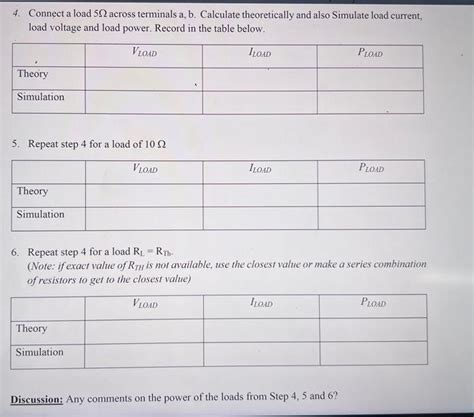 Solved Thevenin Theorem And Maximum Power Theorem Objective