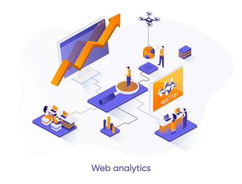 Web Analytics Isometric Web Banner 1760026 Vector Art At Vecteezy