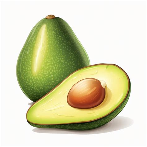 Premium Photo Simple 2d Vector Avocado Illustration On White Background