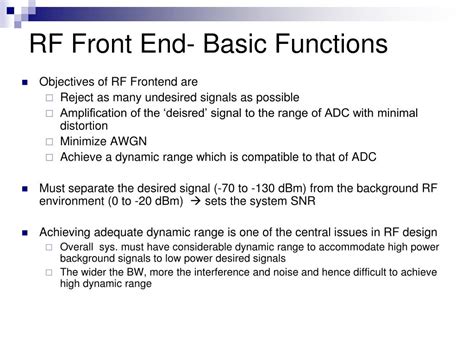 Ppt Software Defined Radio Lec Rf Front End For Sdr Powerpoint