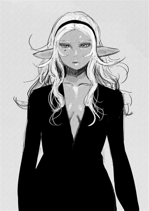 Safebooru 1girl Alternate Costume Bangs Breasts Commentary Dark Elf