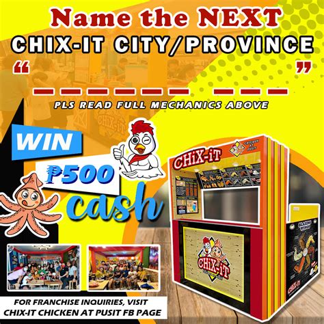 Chix It Chicken At Pusit 𝗝𝗼𝗶𝗻 𝘁𝗵𝗶𝘀 𝗚𝗔𝗠𝗘 𝗮𝘁 𝗺𝗮𝗻𝗮𝗹𝗼 𝗻𝗴 ₱𝟱𝟬𝟬 𝗖𝗔𝗦𝗛