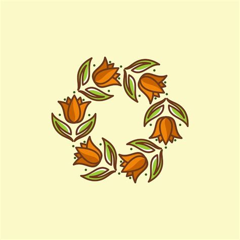 Premium Vector Circle Flowers Design Illustration