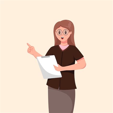Premium Vector Female Lecturer Character Design Illustration
