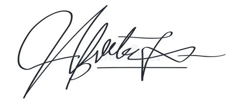 Signature Template Black Color For Document Stock Vector Illustration