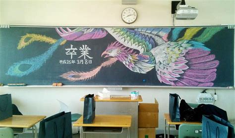 旅立つ君に黒板アートを 卒業生へのメッセージあれこれ：朝日新聞デジタル 黒板アート 卒業式 イラスト 黒板