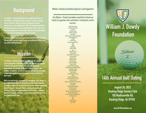 William J Dowdy Annual Golf Outing Brochure On Behance