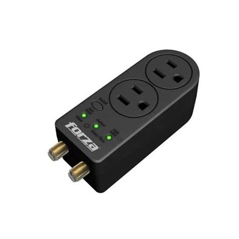 Portector De Voltaje Forza Negro Con Coaxial Fvp 0200c Ferreterías