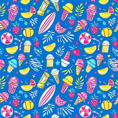 Premium Photo Summer Seamless Pattern