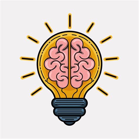 Light Bulb With Brain Illustration 46867445 Vector Art At Vecteezy