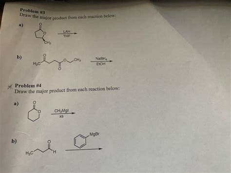 Solved Problem #3 Draw the major product from each reaction | Chegg.com