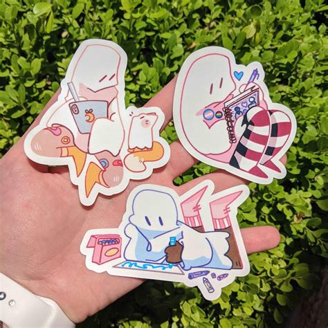 Cute Ghost Stickers V3 Milky Tomato