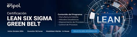 Certificación Lean Six Sigma Green Belt Lssgb Fimcp