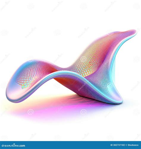 Futuristic Chromatic Waves Chaise Lounge Chair With Algorithmic Art