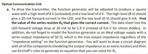 solved optical communication link the basic optical