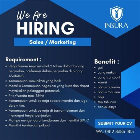Lowongan Kerja Sales Marketing Di Pt Insura Mitra Proteksi Jakartakerja
