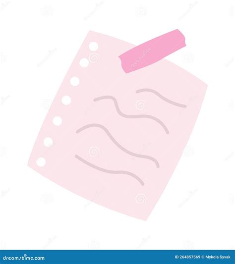 Office Supplies Flat Icon Note With Sentences Stock Vector
