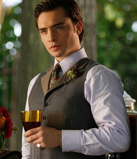 Ed Westwick Gossip Girl Chuck Bass Grey Vest