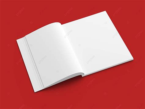 Vertical A4 Format Magazine With Glued Binding Open Photo Background