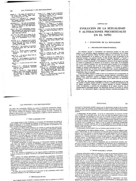 Evolución De La Sexualidad Y Alteraciones Psicosexuales En El Niño Pdf