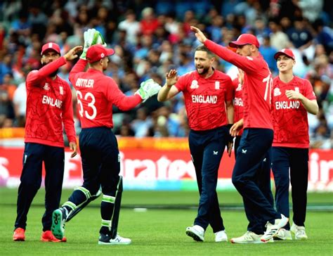 Adelaide Englands Chris Woakes Celebrates After Talking The Wicket