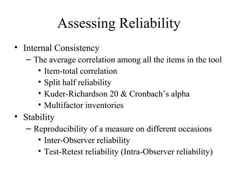 Reliability And Validity Ppt