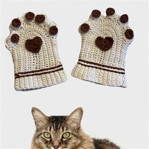 Easy Fingerless Cat Paw Crochet Glove Pattern Pattern Of Cat Paws