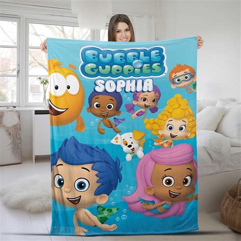 Custom Bubble Guppies Quilt Blanket Personalized Bubble Guppies Throw Bubble Guppies Blanket