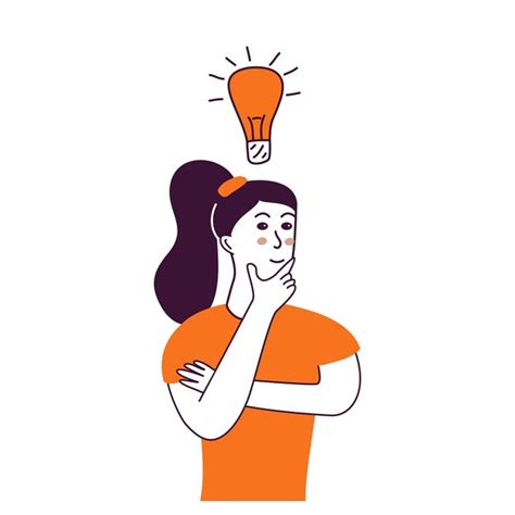 Premium Vector Female Trying To Find A Solution Woman Points Light