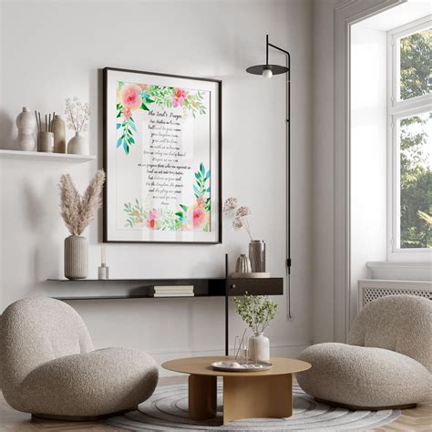 The Lords Prayer Floral Wall Art Print Contemporary Or Traditional W